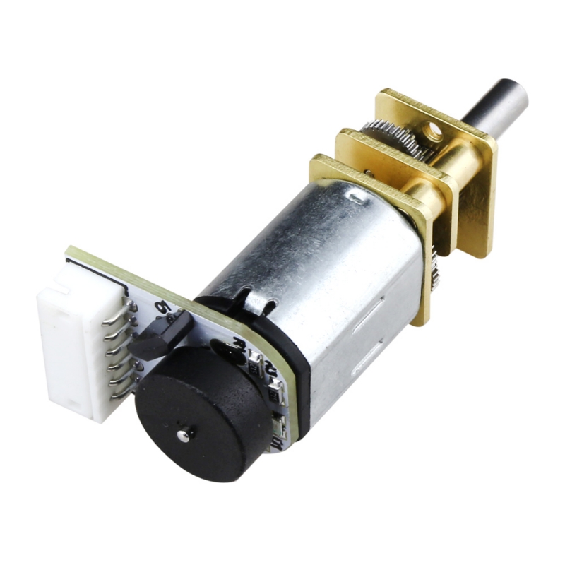 6V Micro Metal Gearmotor with Encoder - 75RPM 210:1