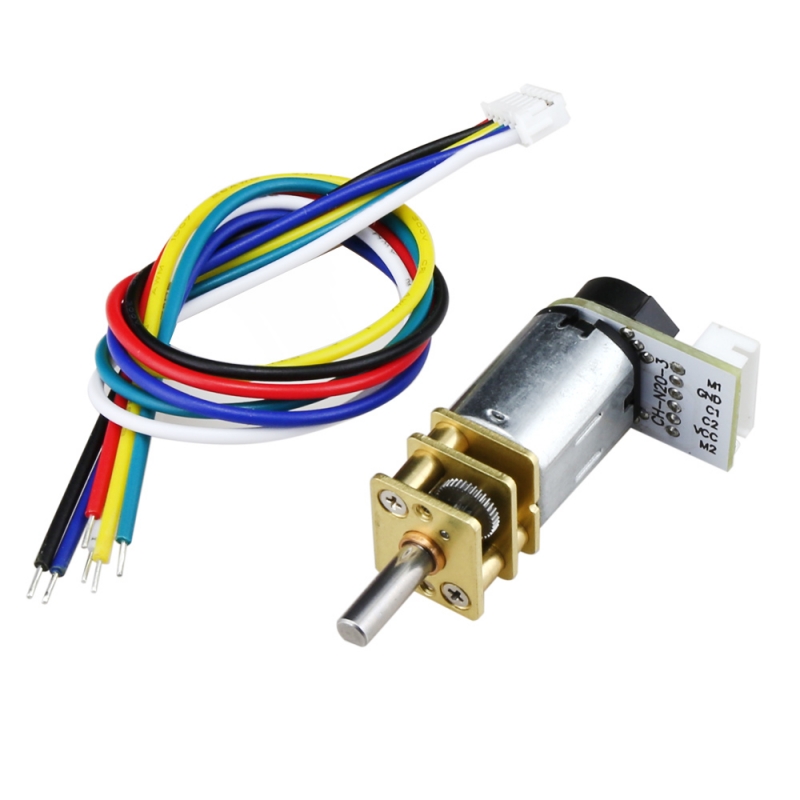 6V Micro Metal Gearmotor with Encoder - 75RPM 210:1