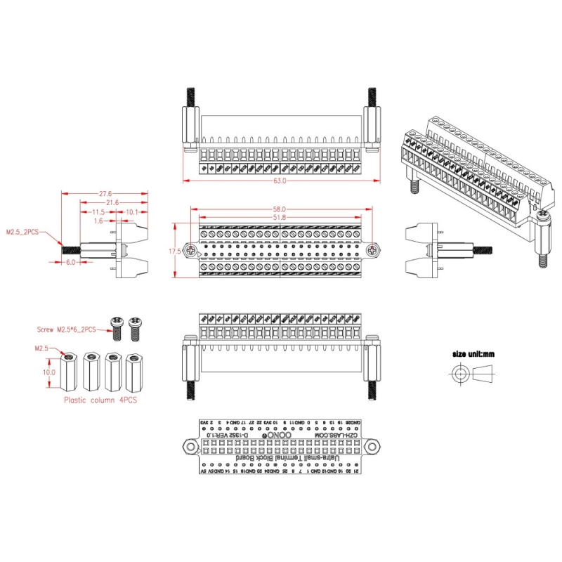 Raspberry Pi GPIO Screw Connector Module