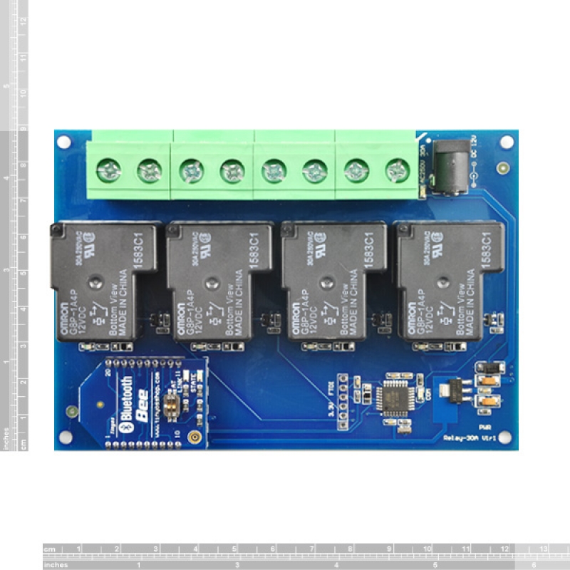 TSRB430 V2 - 4 Channel Bluetooth Smartphone Controlled 30A Relay Board ...